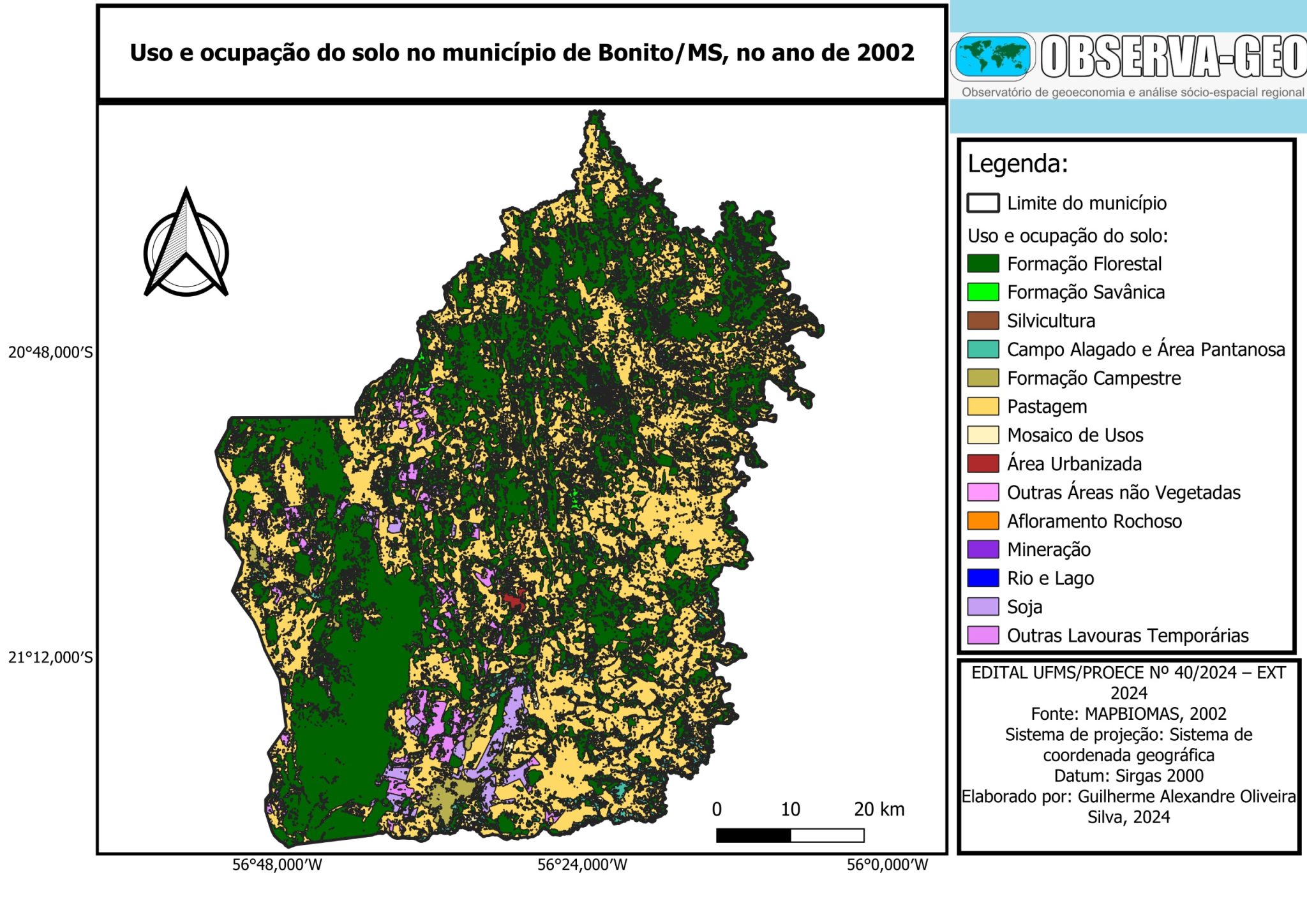» Mapa do uso e ocupação do solo do município de Bonito Mato Grosso do ...