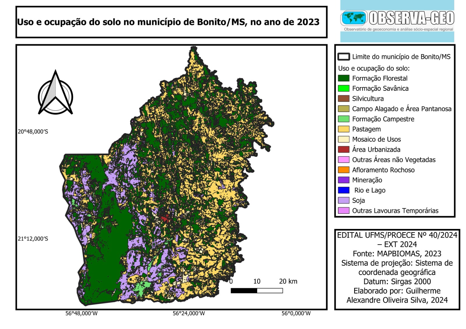 » Mapa do uso e ocupação do solo do município de Bonito Mato Grosso do ...